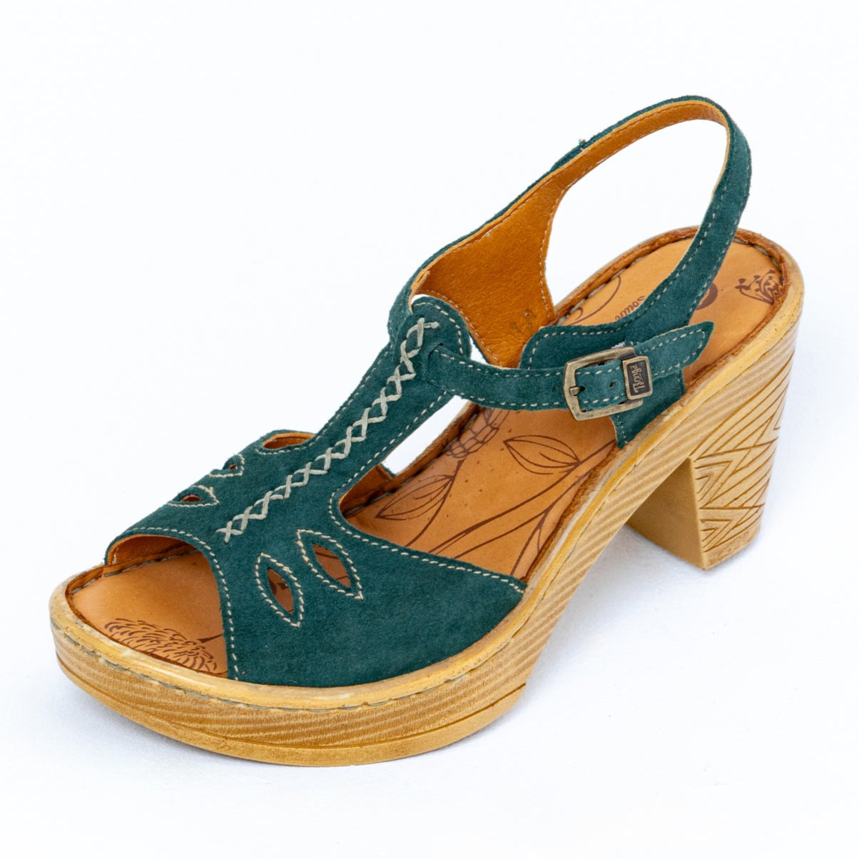Mekleza Leather Wedge Sandal - Pine Velluto – Tsonga AU