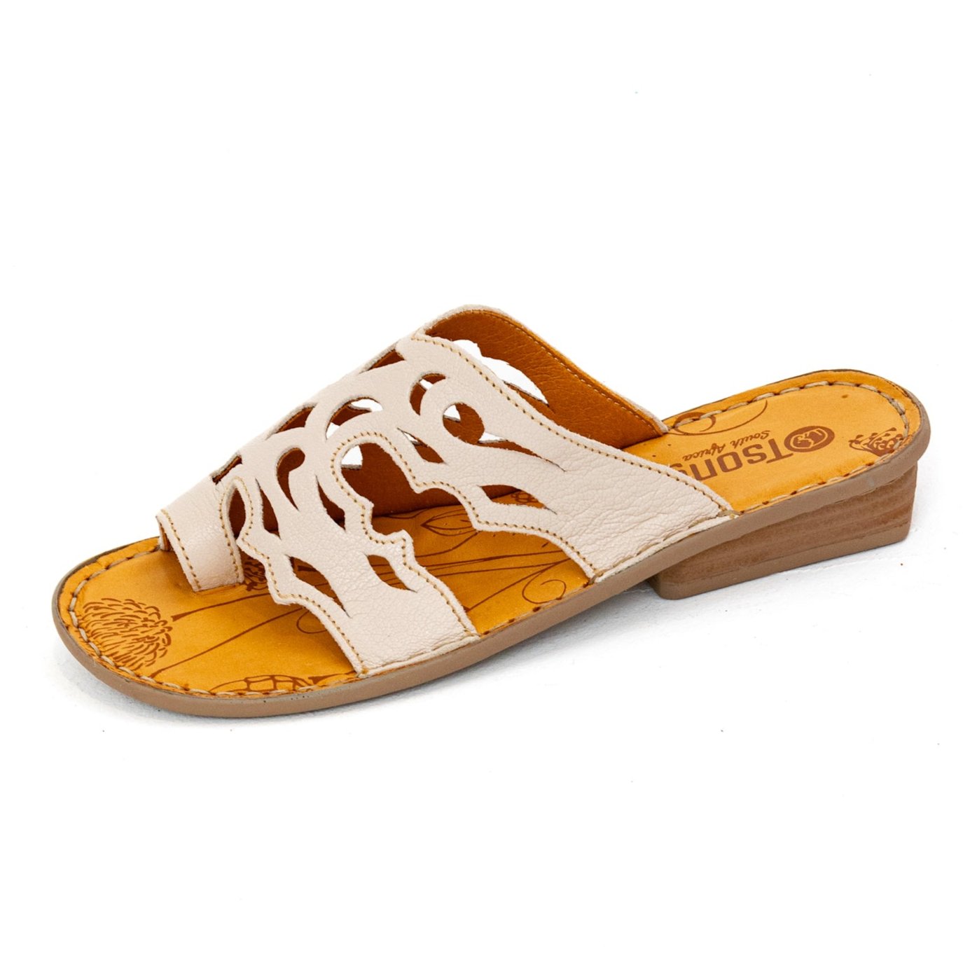 Isivina Women's Leather Sandal - Cream Cayak – Tsonga AU