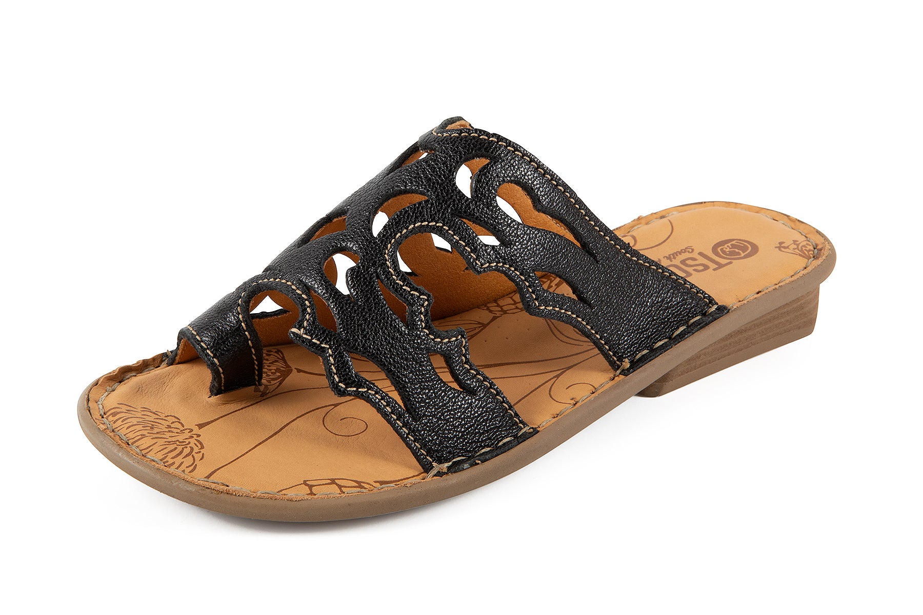 Isivina Black Leather Sandals – Tsonga AU